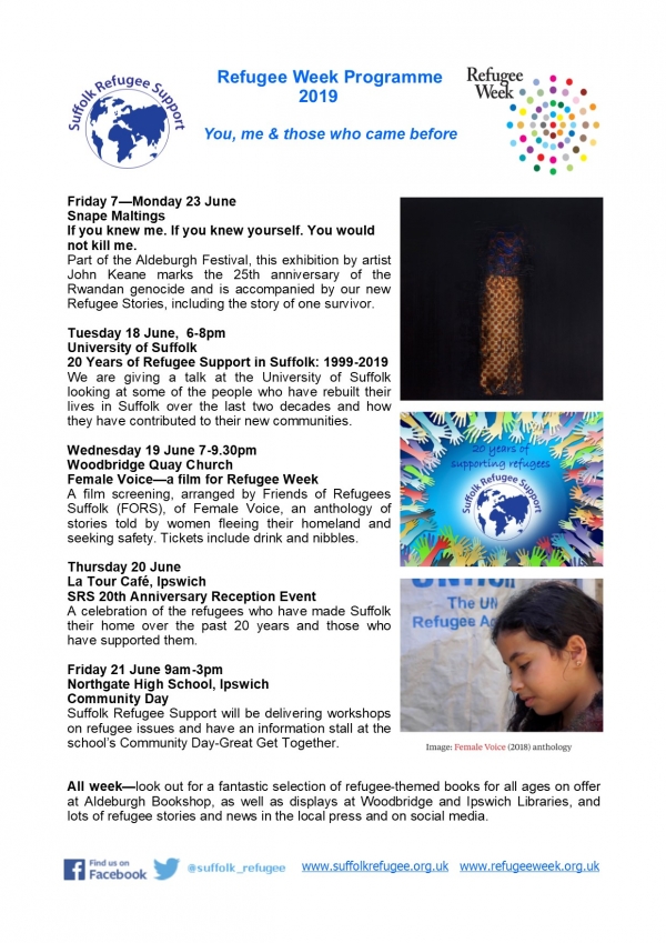 Refugee Week 2019 programme – Suffolk Refugee Support