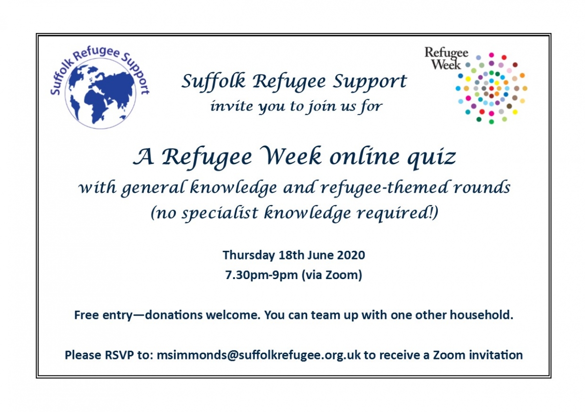 Refugee Week quiz invitation! – Suffolk Refugee Support