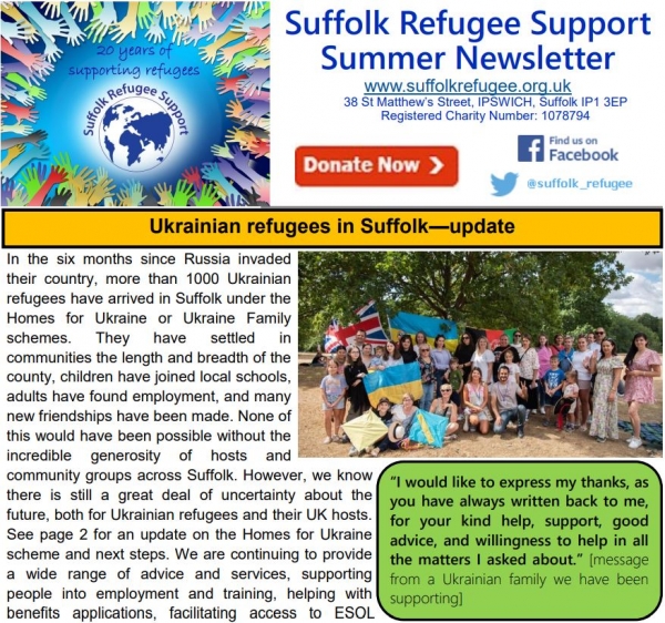 Suffolk Refugee Support – Supporting Refugees and Asylum Seekers in Suffolk